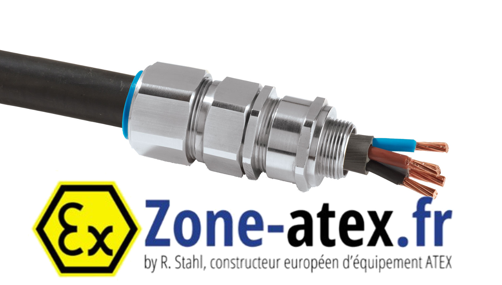 Presse etoupe atex a double compression pour cable arme - Zone-atex.fr